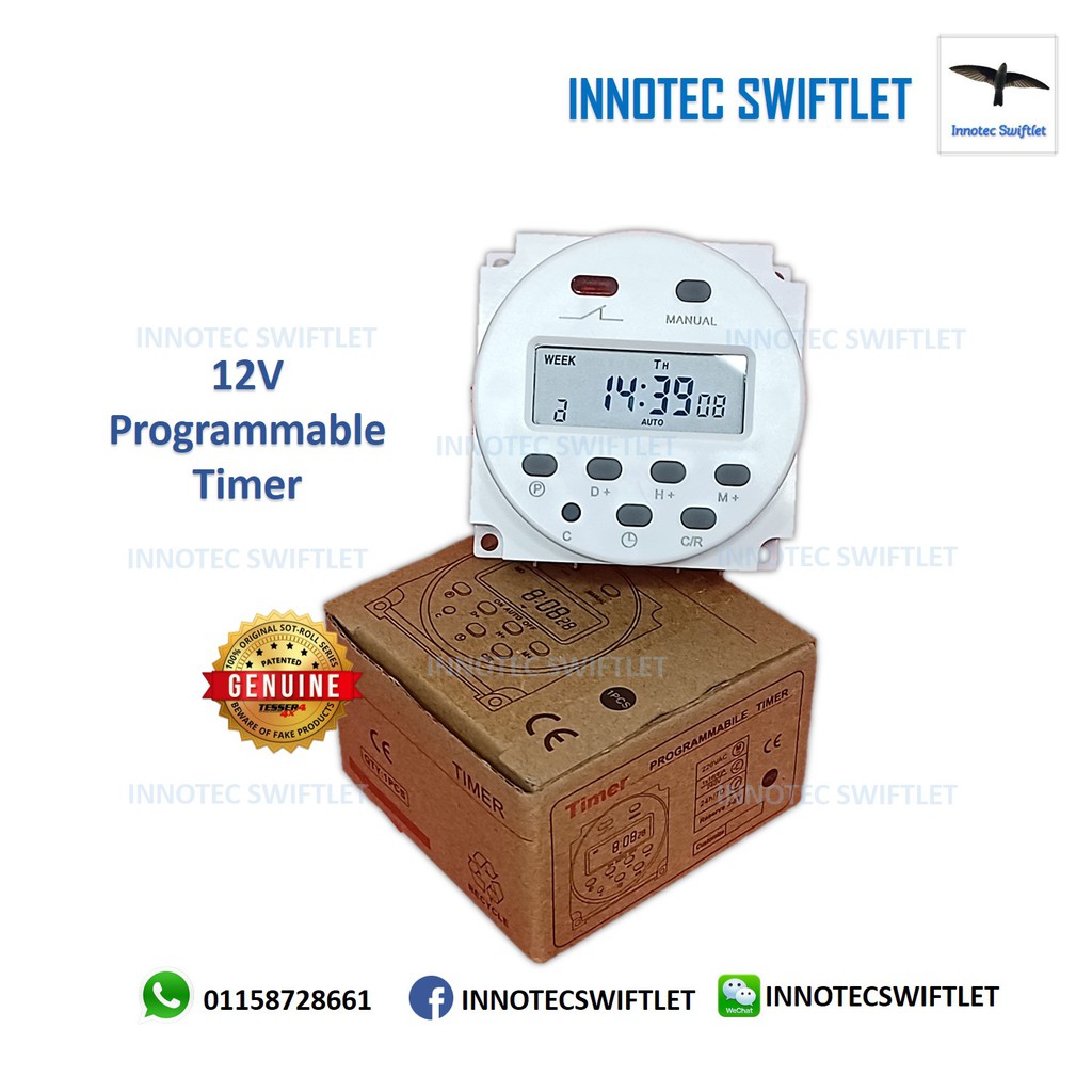 DC12V Digital LCD Power Programmable Timer Time Switch Relay 16A Amps ...