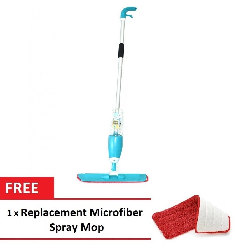 Washable Microfiber Spray Mop with 2 Microfiber Pad (Blue) | Shopee ...