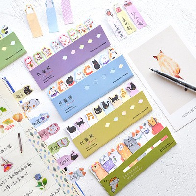 GBO Cat Lover Cartoon Cinta Kucing Creative Sticky Notes Adhesive ...