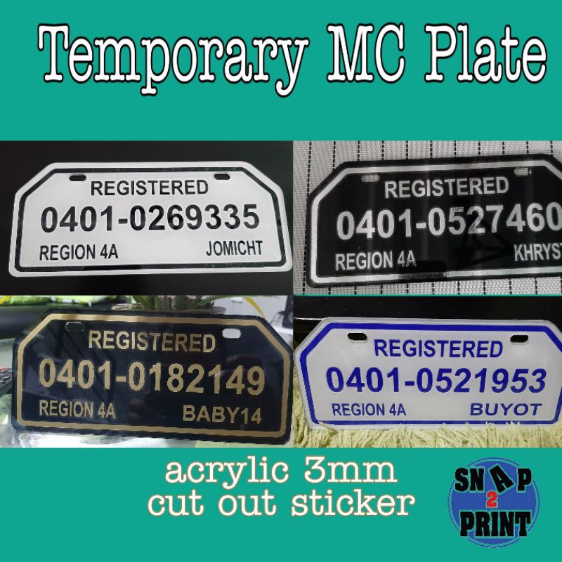 TEMPORARY MC PLATE (ACRYLIC) | Shopee Malaysia