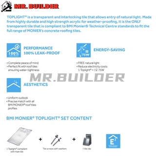 MONIER Advance Contour Toplight Roofing Tiles Transparent Roof Tiles ...