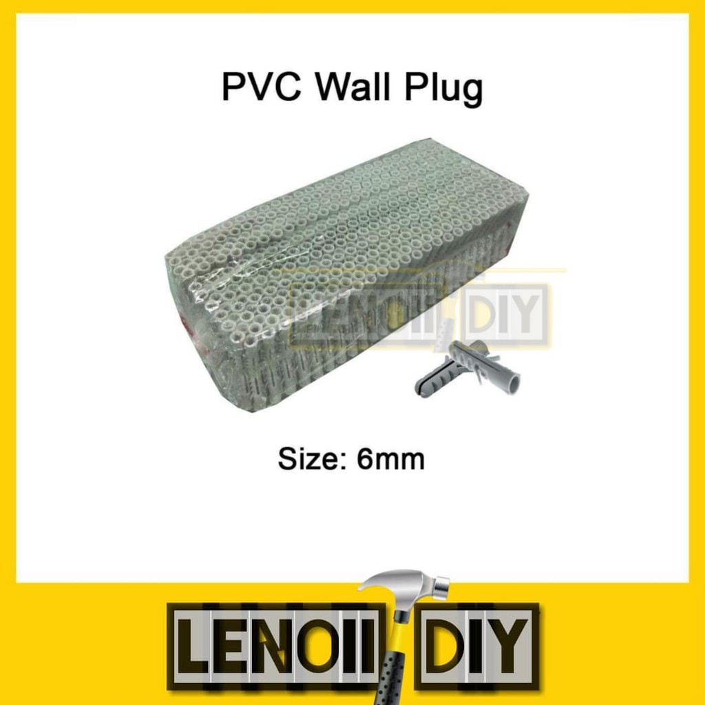 1000 PCS PVC Wall Plug Anchor Expansion Bolt / Plak Dinding GREY ...