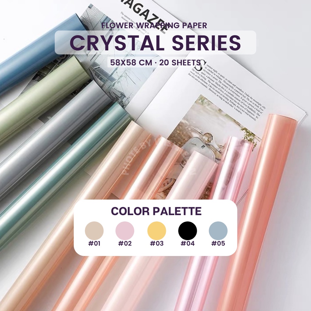 Ready Stock 58x58CM 20 Sheets Crystal Wrapping Paper Colored Cellophane ...