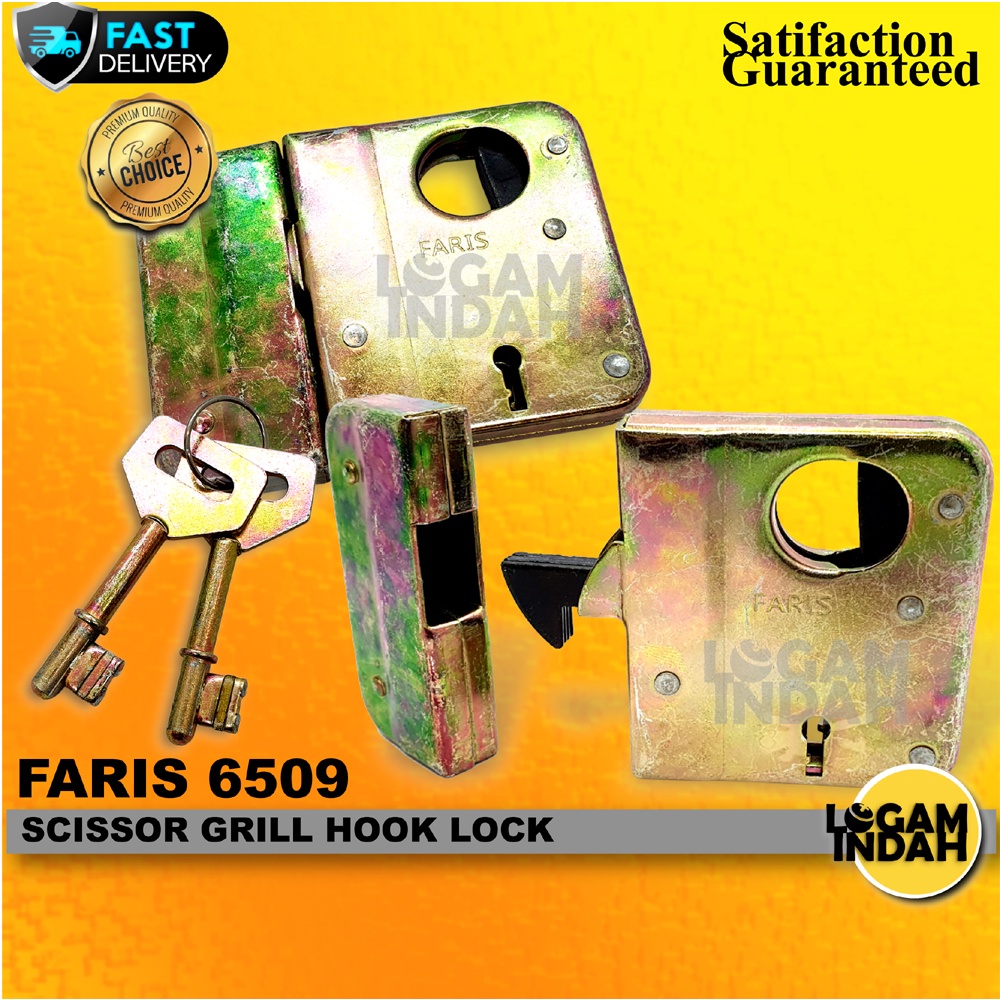 FARIS 6509 SCISSOR GRILL HOOK LOCK / GRILL HOOK LOCK (NO.4#) | Shopee ...