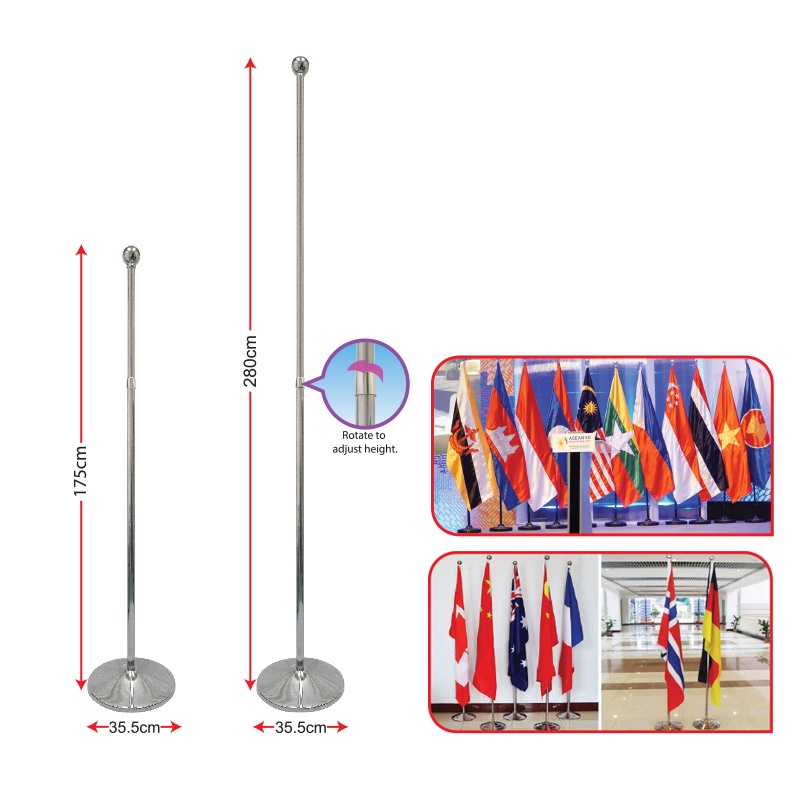 Indoor Flag Pole With Stand 2.8M | Shopee Malaysia
