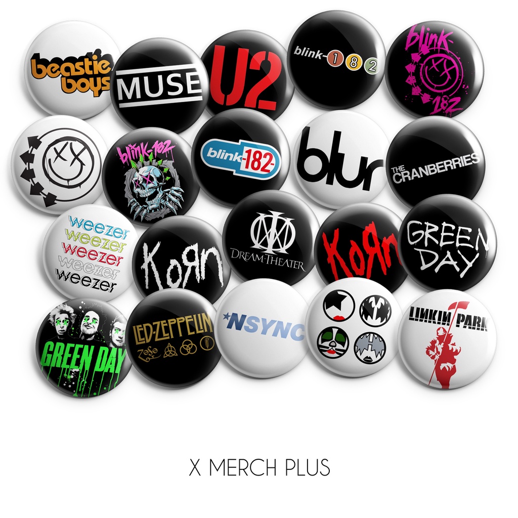 BAND Button Badge (Size 44MM) l Beasti Boys l MUSE l Blink 182 l ...