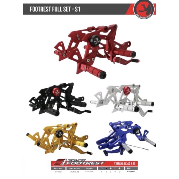 LC135 4S 5S RCB RACING BOY FOOTREST FULL SET S1 Hitam | Shopee Malaysia