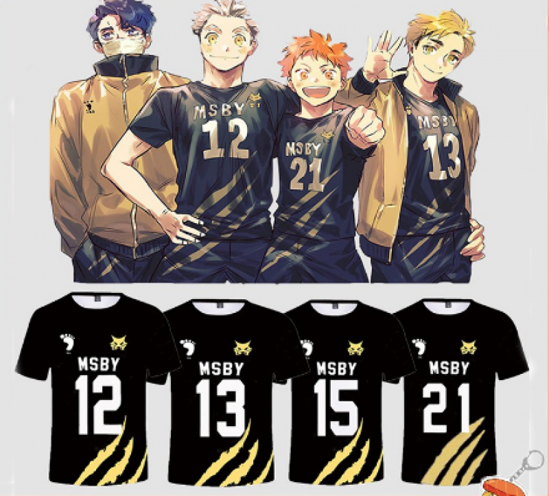 Haikyuu!! Msby Jersey Bj T-shirt Cosplay Short Karasuno Hinata Bokuto ...