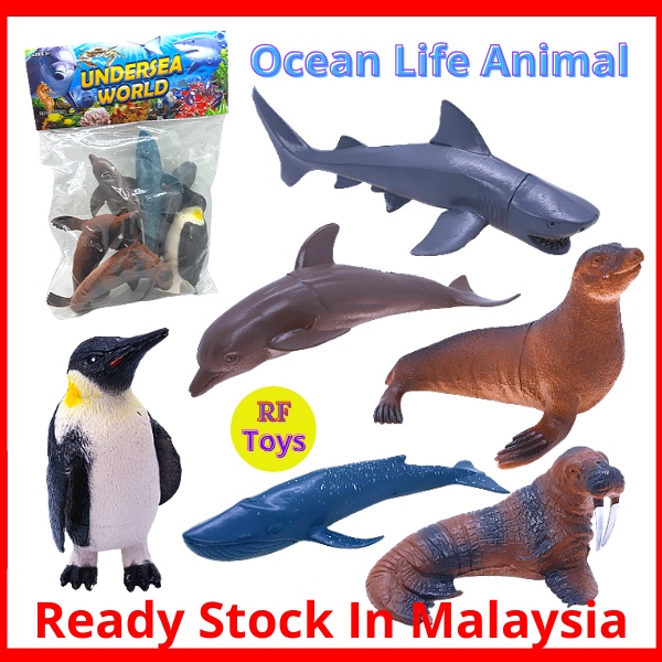 6pcs Marine World Ocean & Sea Life Simulation Animal Model Sets Toy for ...