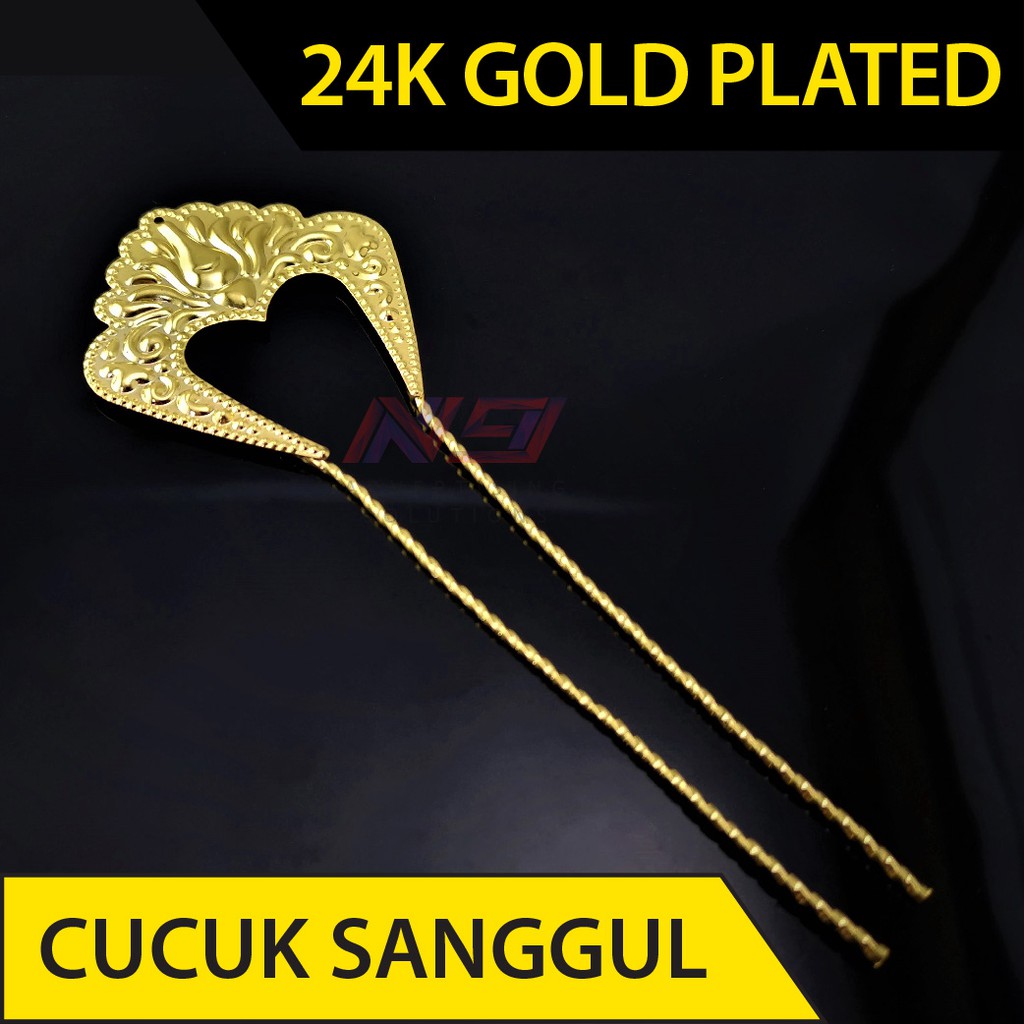 Tradisional Cucuk Sanggul Pengantin Perkahwinan Melayu 24K Gold Plated ...