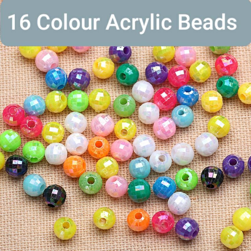 6mm Colorful Acrylic Earth Beads AB Color Beads DIY Beaded | Shopee ...