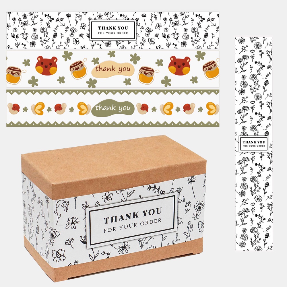 20 Pcs/Pack 25*4 Cm Long Style Thank You For Your Order Stickers ...