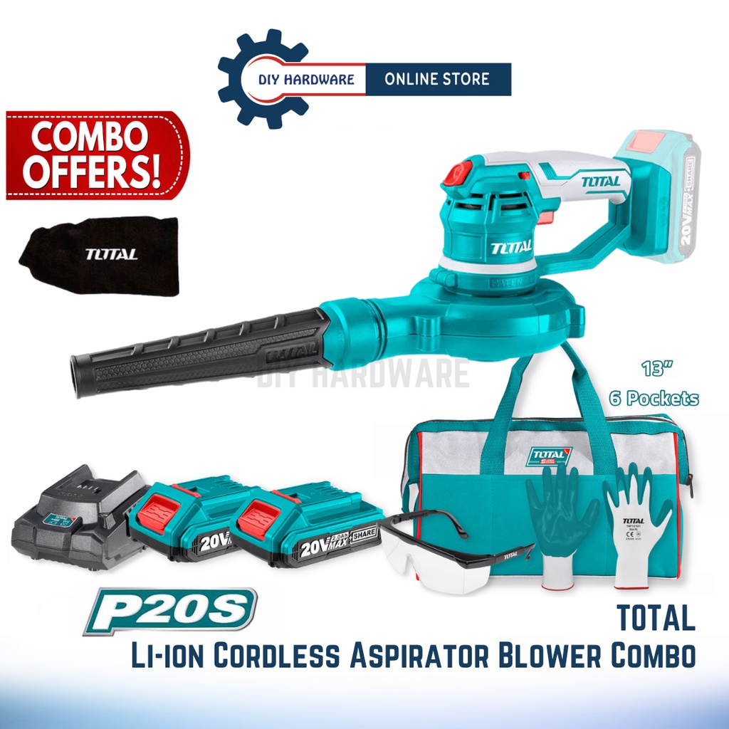 Total Li-ion Cordless Aspirator Blower + 2 pcs Batteries & Charger ...