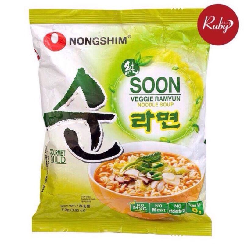 Nongshim SOON VEGGIE RAMYUN VEGETARIAN NOODLES 112g | Shopee Malaysia