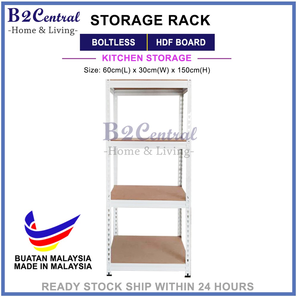 2 in 1 Boltless Rack 4 Tier DIY Racking Storage Multi Purpose Rack Rak ...