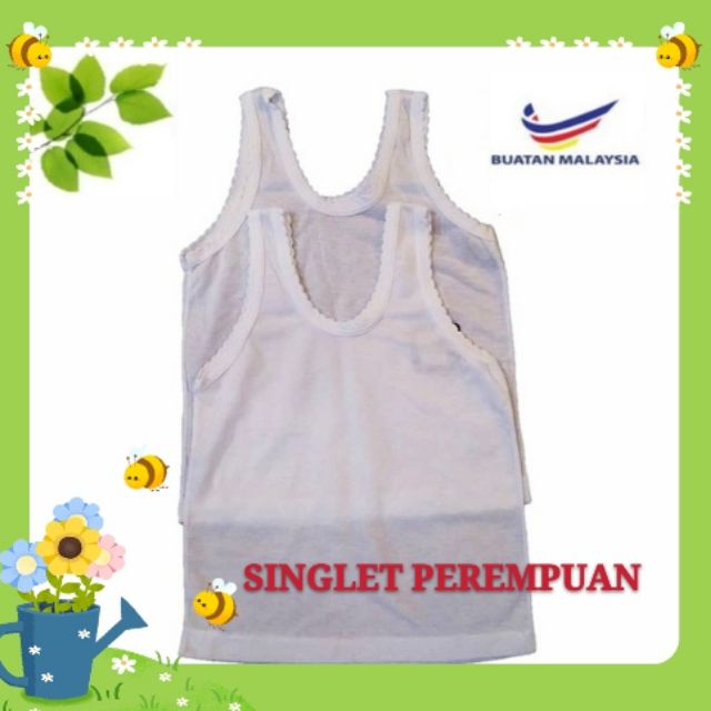 Girl Singlet Putih Innerwear/camisole/Singlet Perempuan Sekolah ...
