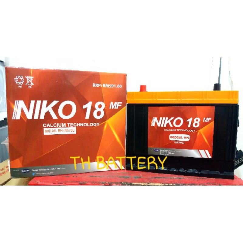 (READY STOCK) CAR BATTERY NIKO 18 MF NS70L - delivery by J&T or DHL ...
