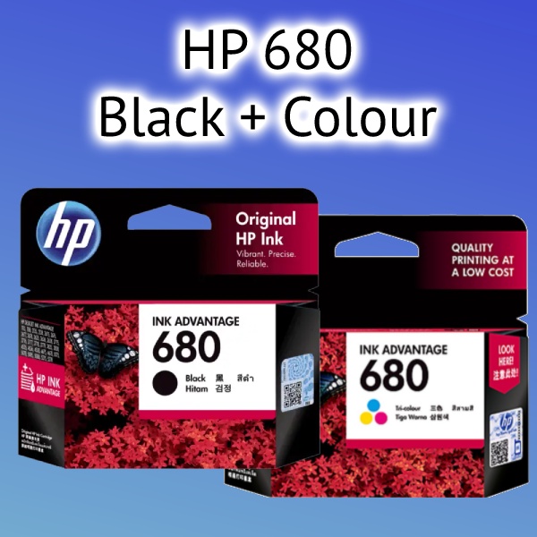 HP 680 BLACK + HP 680 COLOUR (ORIGINAL) | Shopee Malaysia