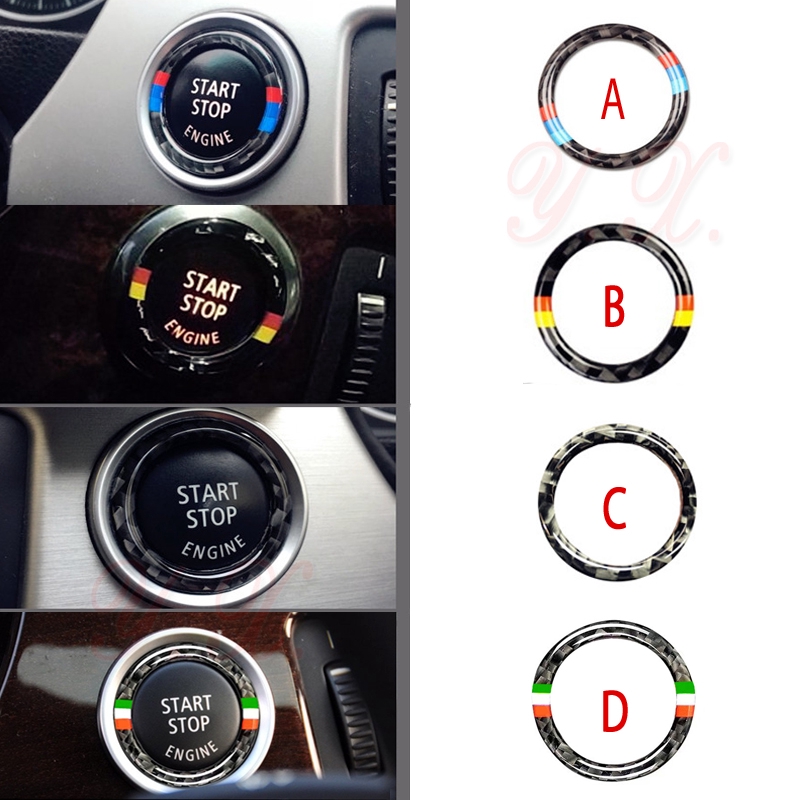 HOT Carbon Fiber Key Start Button Ring Decor Trim For BMW 3 Series E90 ...