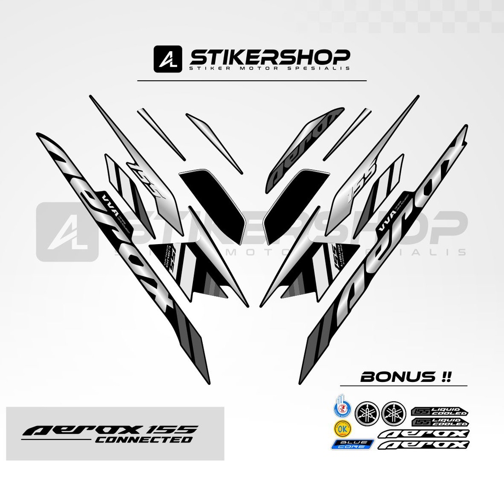 Aerox 155 CONNECTED NEW STRIPING / AEROX 155 CONNECTED STICKER / AEROX ...