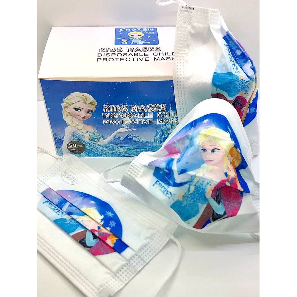 Kartun Frozen Facemask Kanak-Kanak Earloop 50 Keping/pcs 3 Lapisan ...