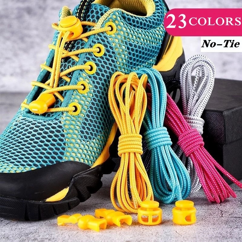 1Pair Elastic No Tie Laces Sneaker ShoeLaces Stretching Lock Lazy Laces ...