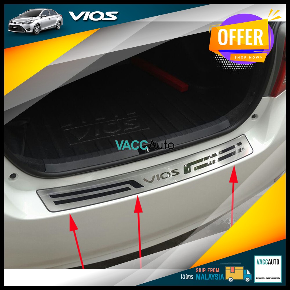 Toyota Vios (3rd Gen) Rear Bumper Protector - Out (Type B) Protector ...