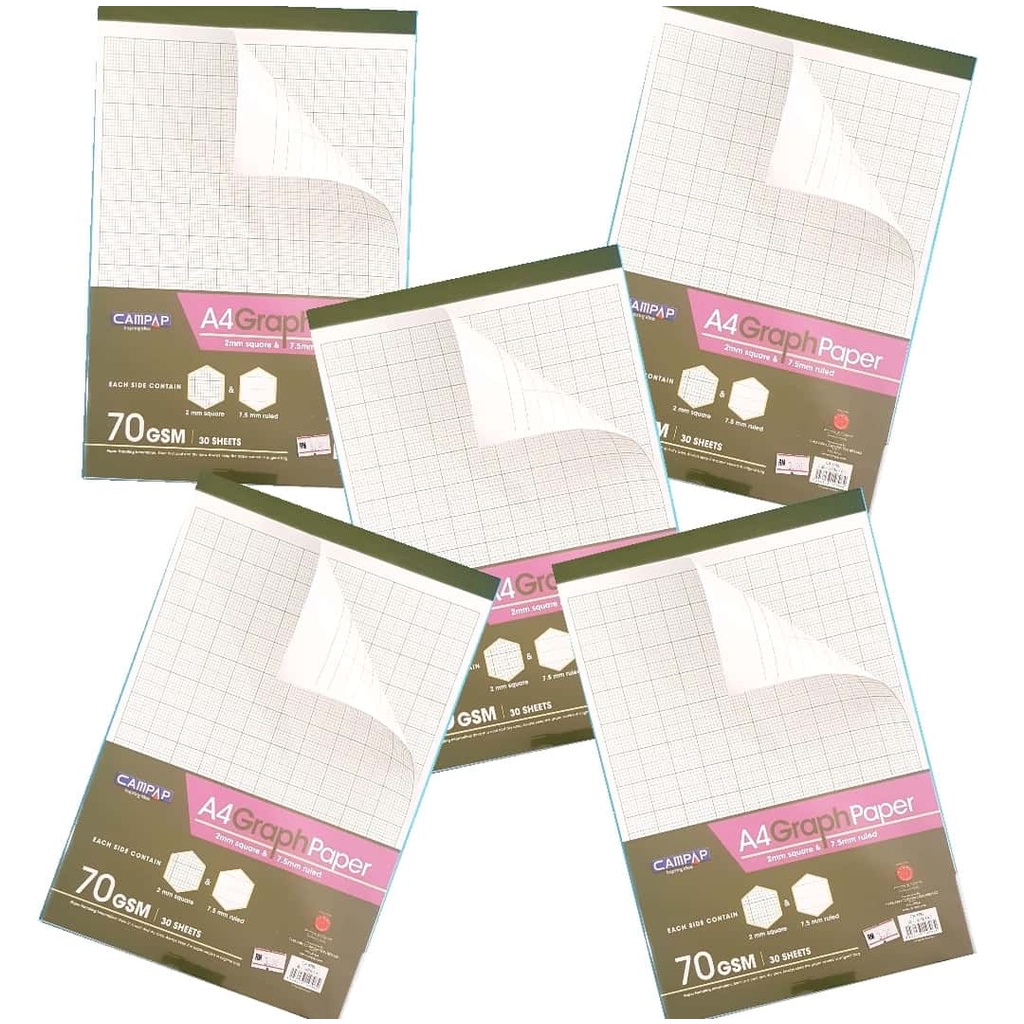 Campap Graph Paper 70gsm 30's A4 CA4796 . Kertas Graf . { READY STOCK ...