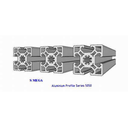 SMEGA Aluminium Profile Series 5050 [1PCS = 500mm/1000mm/1500/2000/2500 ...