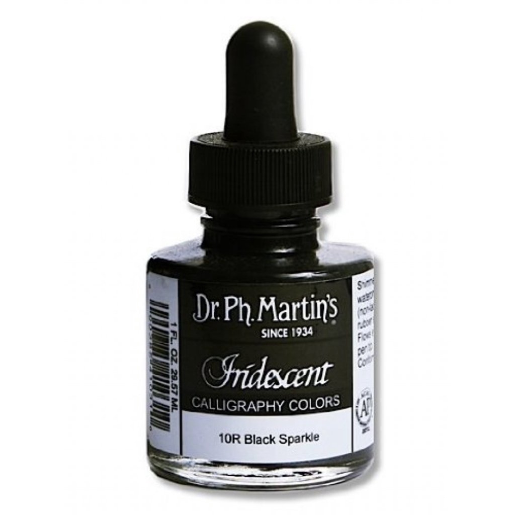 IRIDESCENT CALLIGRAPHY INK 1OZ - IRIDESCENT BLACK SPARKLERIDESCENT ...