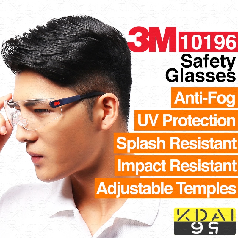 PREMIUM 3M Safety Glasses 10196 Protective Glasses Anti-Fog Eye Protection safety glasses ...