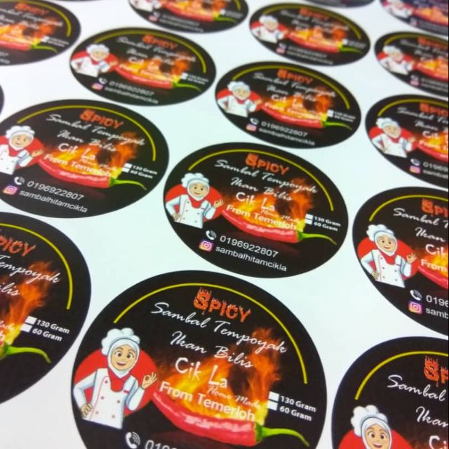 STICKER / LABEL 5CM SIAP POTONG FREE DESIGN | Shopee Malaysia