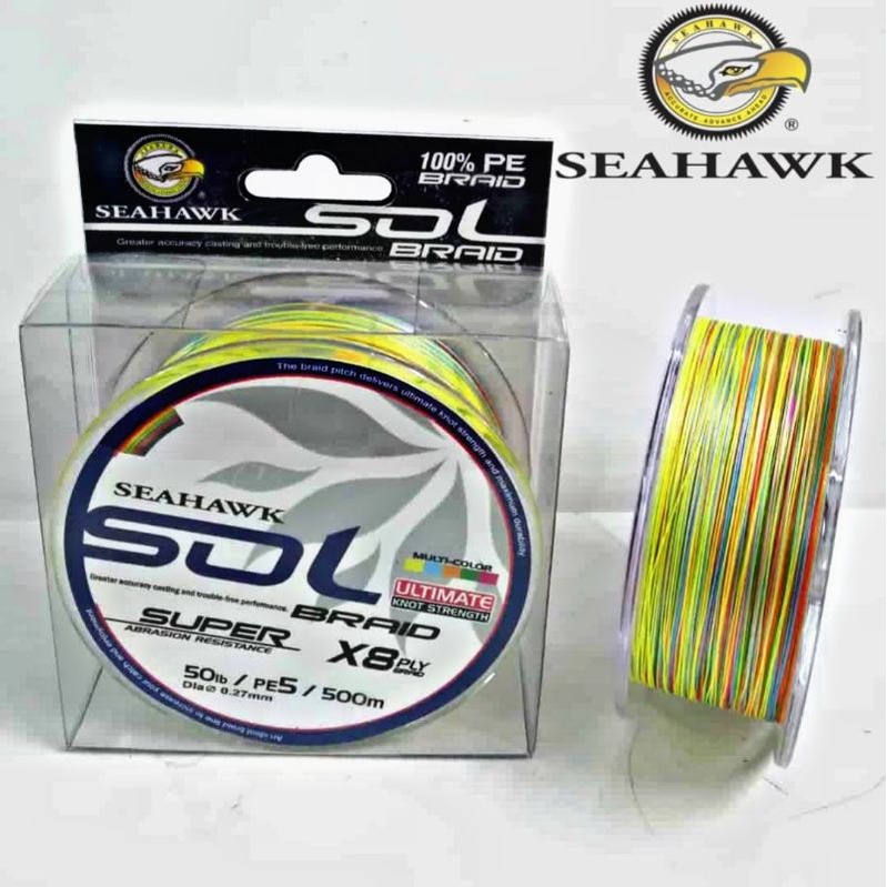 SEAHAWK SOL X8 M/COLOR BRAIDED LINE ( 100M ),( 150M ) ,( 300M ) & ( 500M ) | Shopee Malaysia