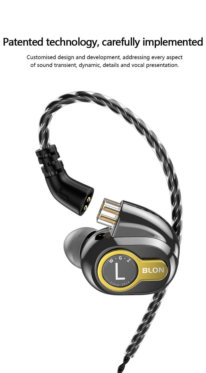 BLON BL-05 Mic 2nd Generation 10MM Carbon Nanotube CNT Diaphragm In Ear Earphone Detachable 2PIN ...