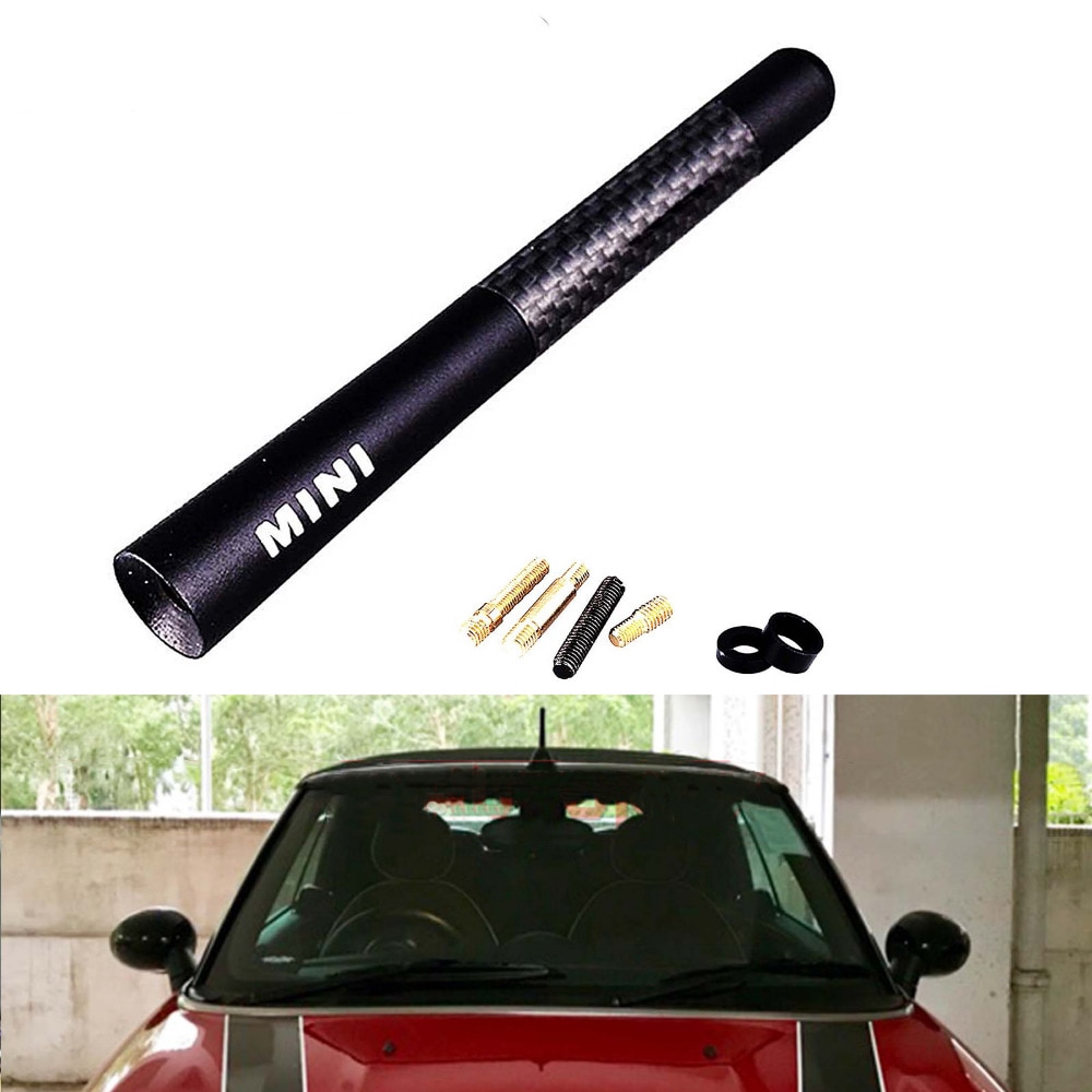For Mini Cooper Car Roof Antenna Universal Decoration Carbon Fiber ...