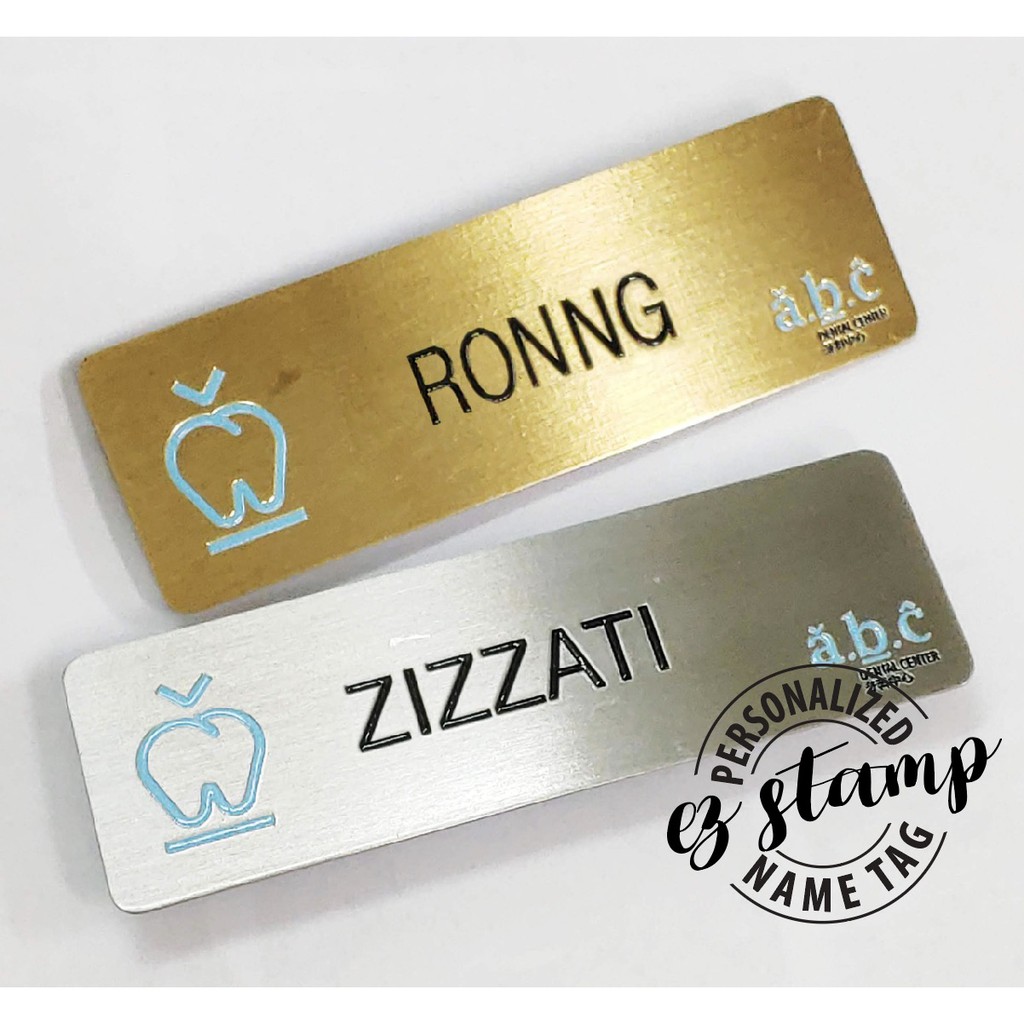 Custom made/ Personalized Metal (Gold/ Silver) Name Tags ( Silver Name ...