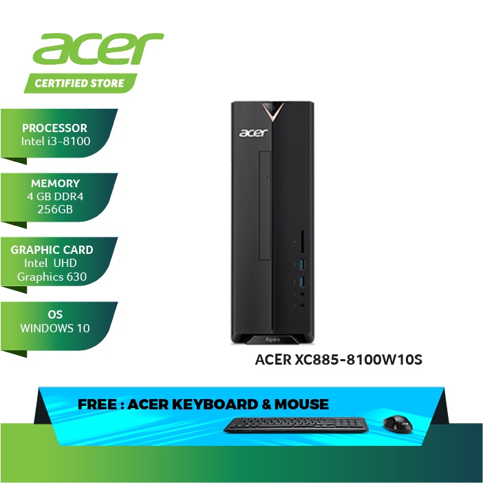 ACER XC885-8100W10S i3-8100 4GB 1TB HDD W10 | Shopee Malaysia