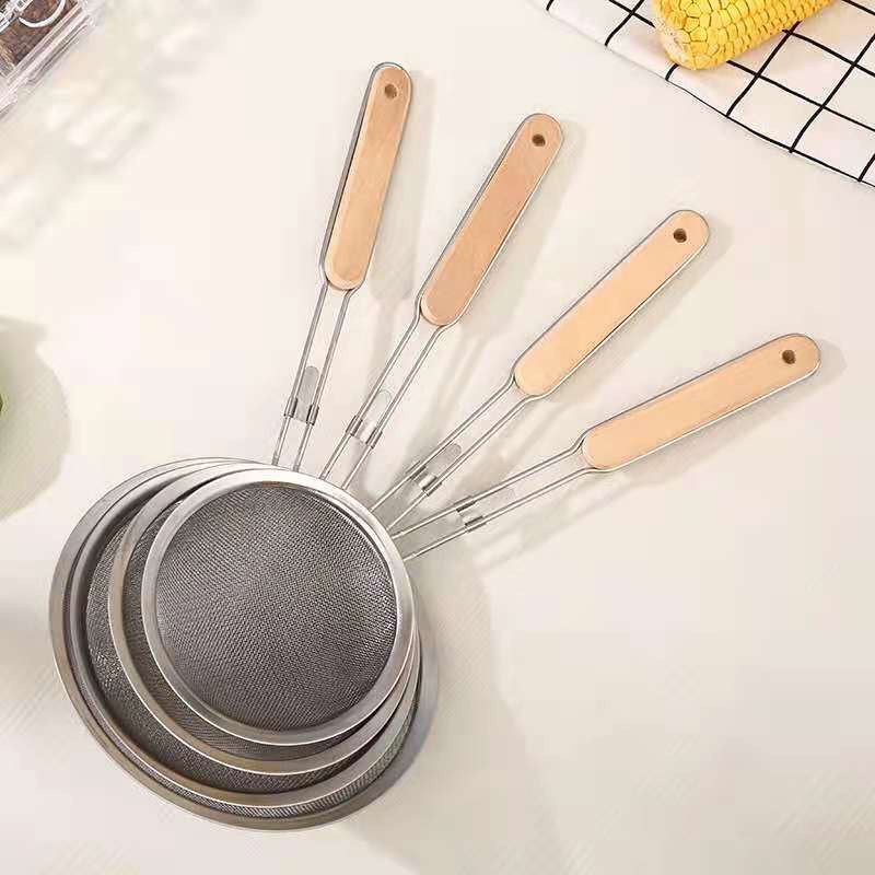 Stainless Steel Fine Mesh Frying Oil Strainer Wood Handle/Skimmer/Sejat ...