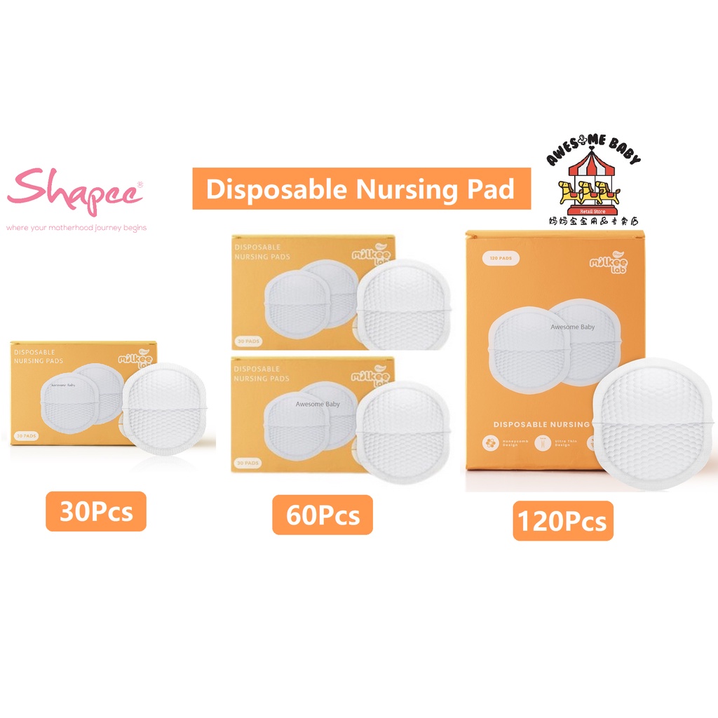 Shapee Disposable Nursing Pads (30/60/120Pcs) Ultra Thin Extra Comfort ...