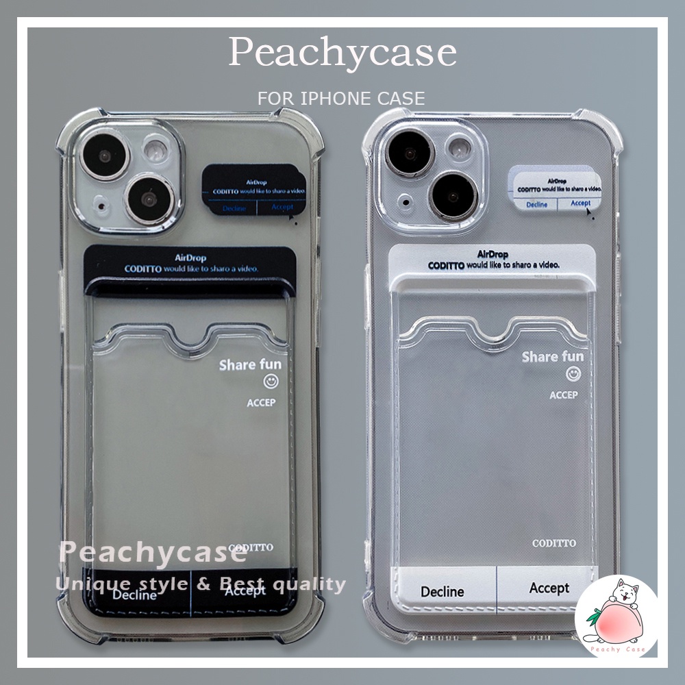 INS AirDrop Share Fun Card Holder Slot Phone Case for iPhone 15 14 13 ...