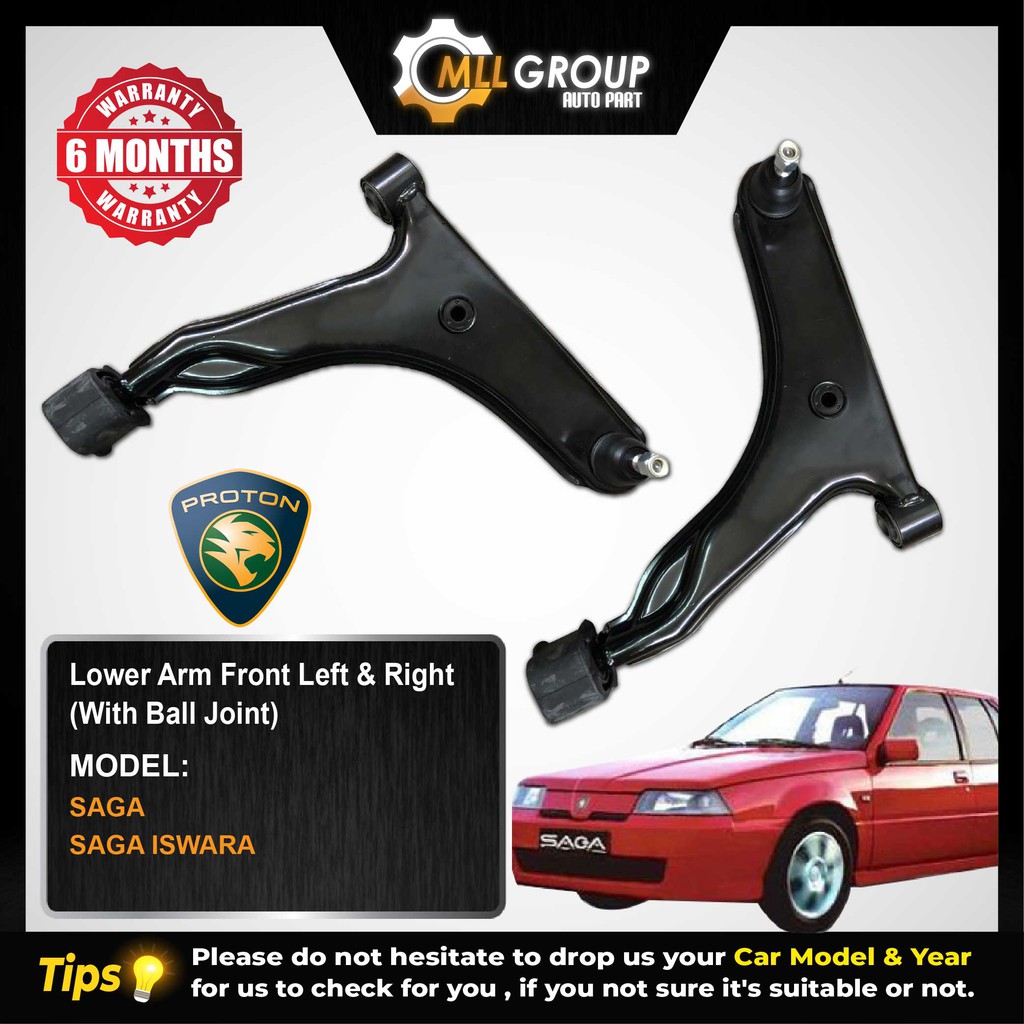 (MLL) PROTON SAGA/SAGA ISWARA LOWER ARM FRONT LEFT & RIGHT - (WITH BALL ...