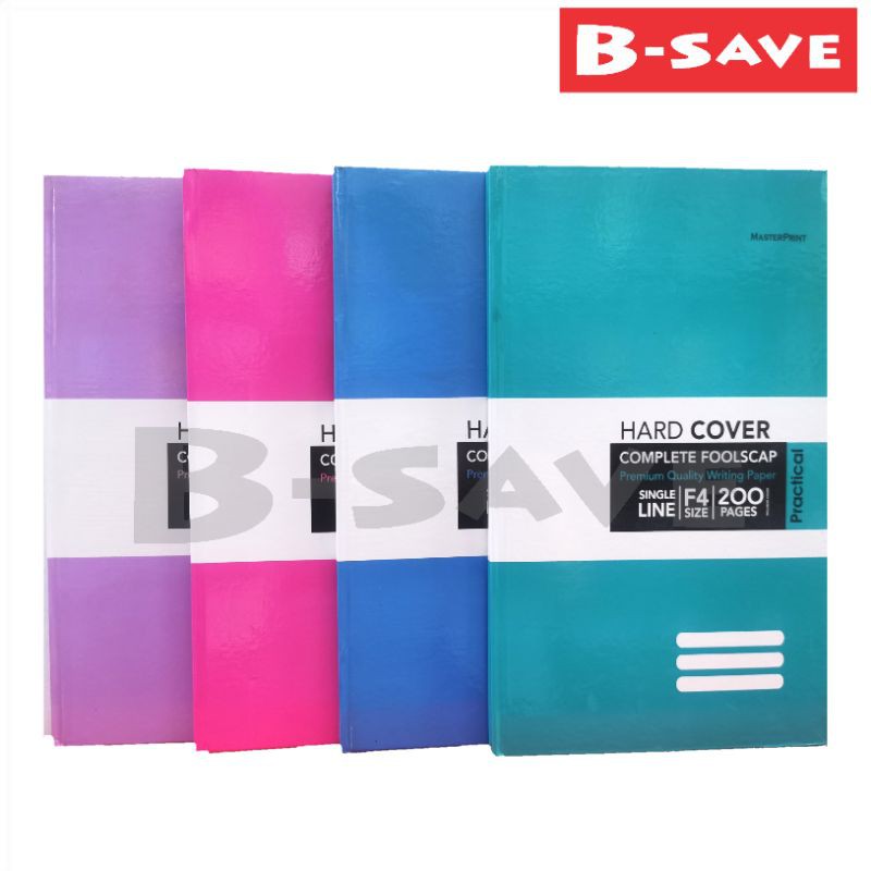 200pages Hard Cover Foolscap Book / Saiz F4 Note Book Single Line ...