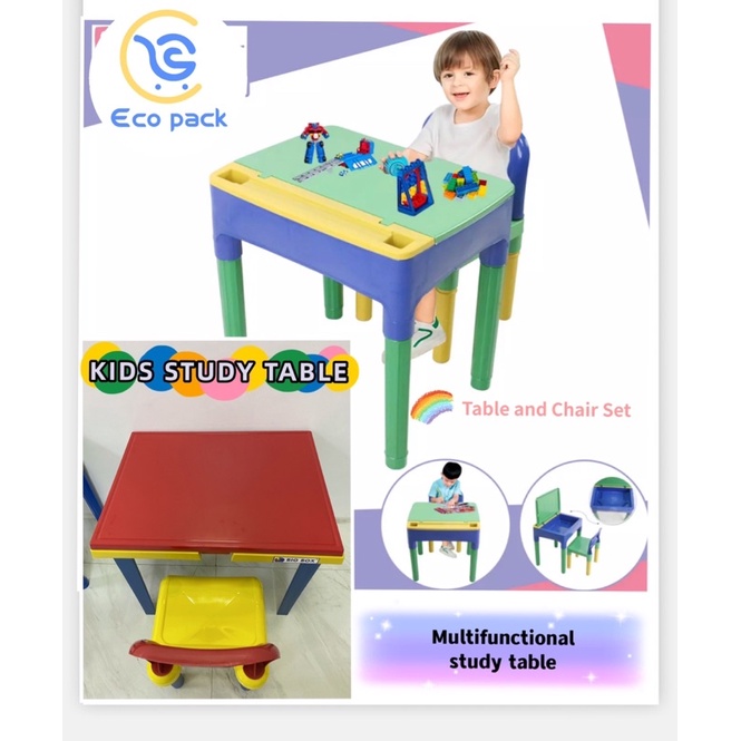 KID’S ONLINE STUDY TABLE WITH 1 CHAIR WITH DRAWER SET WITH COMPARTMENT ...