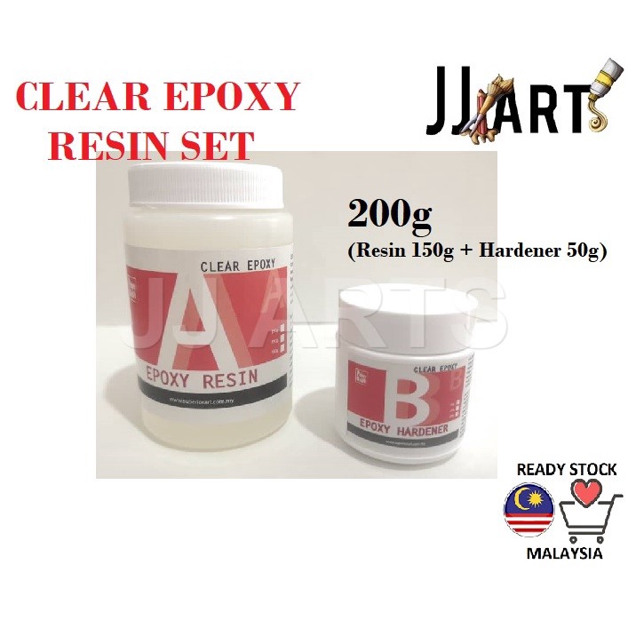 Clear Epoxy Resin - AB Resin Liquid 200g (Resin 150g + Hardener 50g ...