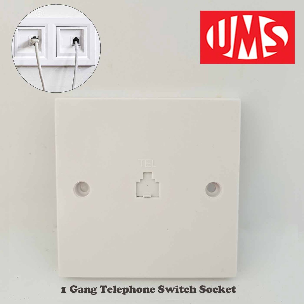 Durable UMS 1 Gang Telephone Switch Socket For Telephone And Data Line ...