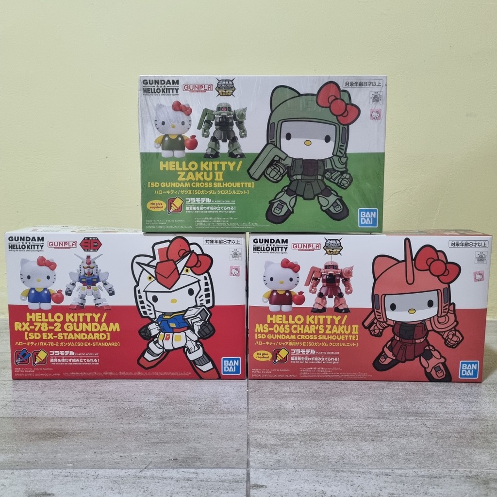 [Ready Stock] Bandai Gundam X Hello Kitty/ MS-06S Char's Zaku II/ RX-78 ...