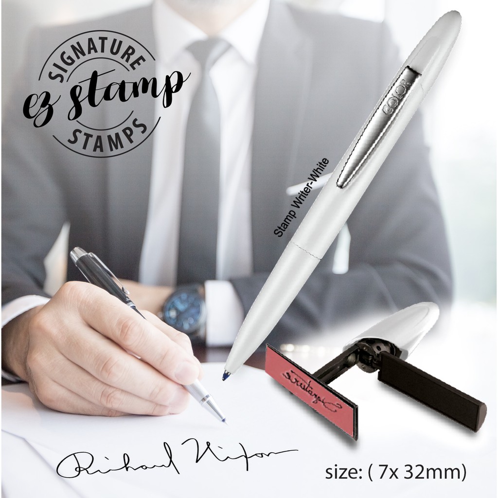 Portable Signature Stamp Model Colop Pocket Plus 20 & Stamp Writer (RED ...