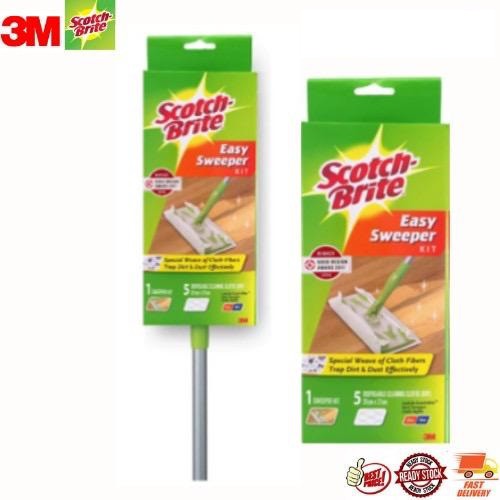 3M Scotch Brite - Easy Sweeper Mop (1 Sweeper Kit + 5 Disposable Dry ...