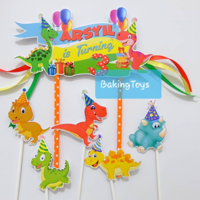Dinosaur / Cute Dino Birthday Cake Topper | Shopee Malaysia