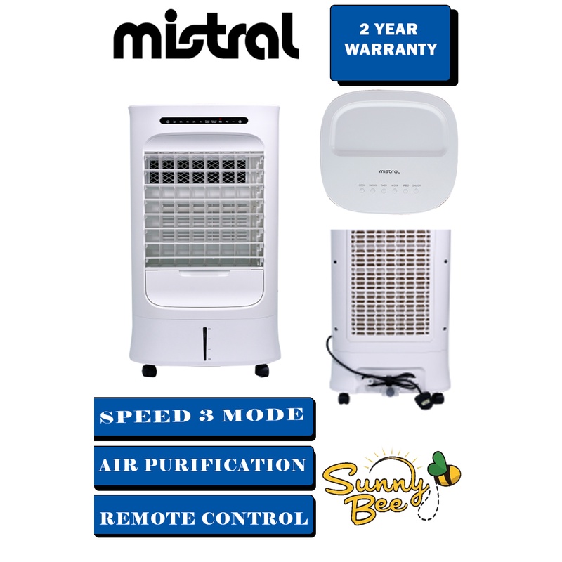 Mistral 10L AIR COOLER MAC001E With Remote Control | Built-in Ionizer | Oscillation | Honey Comb ...